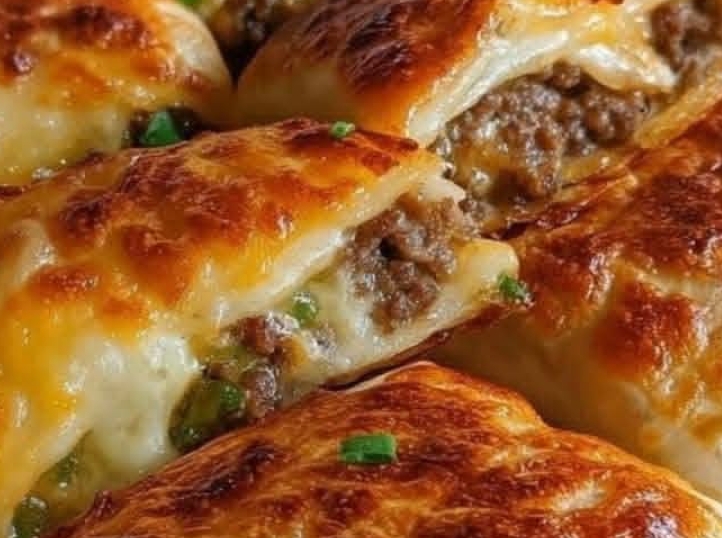 cheesy beef puff pastry pockets – T-hch
